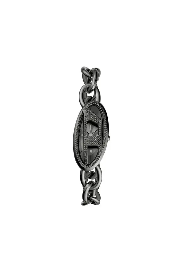 DIESEL® D-era Stainless Steel Watch With Pave Details - Black