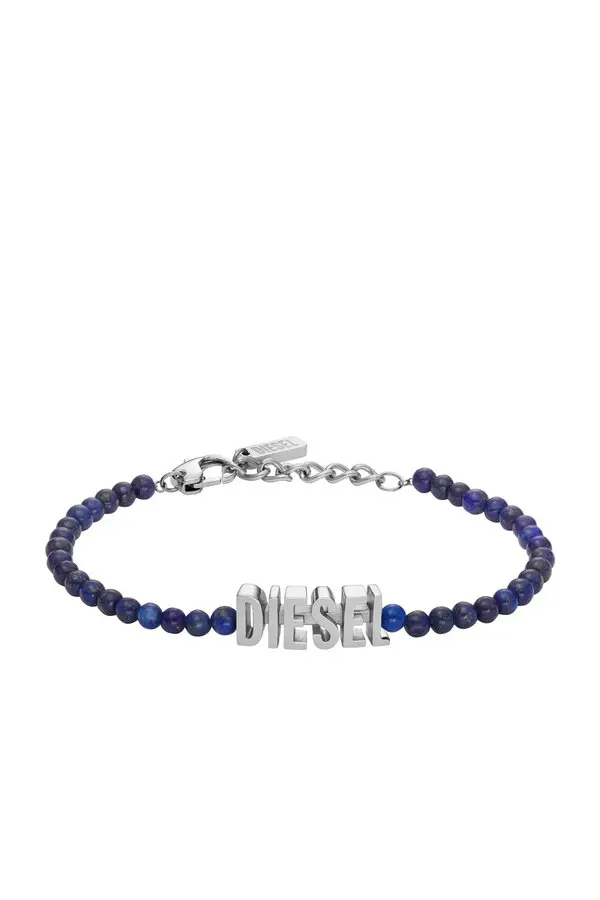 DIESEL® Beaded Lapis Lazuli And Stainless Steel Bracelet - Blue