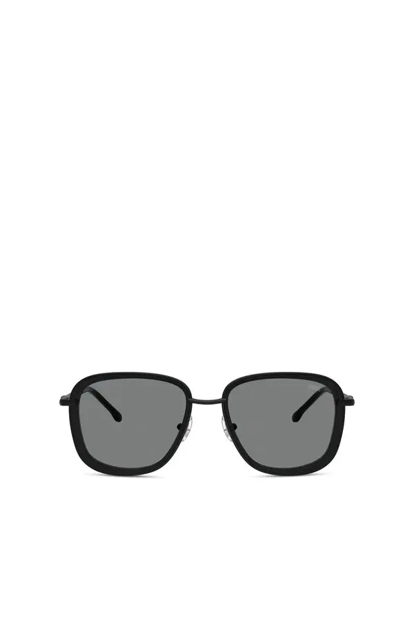 DIESEL® Square Frame Sunglasses With Transparent Injected Rims - Black