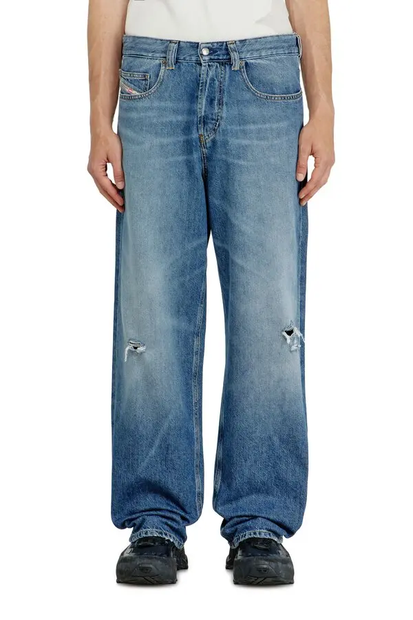 DIESEL® Relaxed Fit Low Waist Wide Leg Jeans - Blue