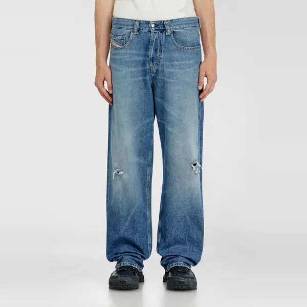 DIESEL® Relaxed Fit Low Waist Wide Leg Jeans - Blue