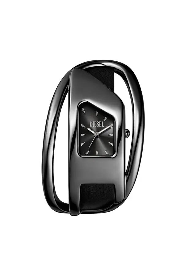 DIESEL® Wrap-d Stainless Steel Leather Watch - Black