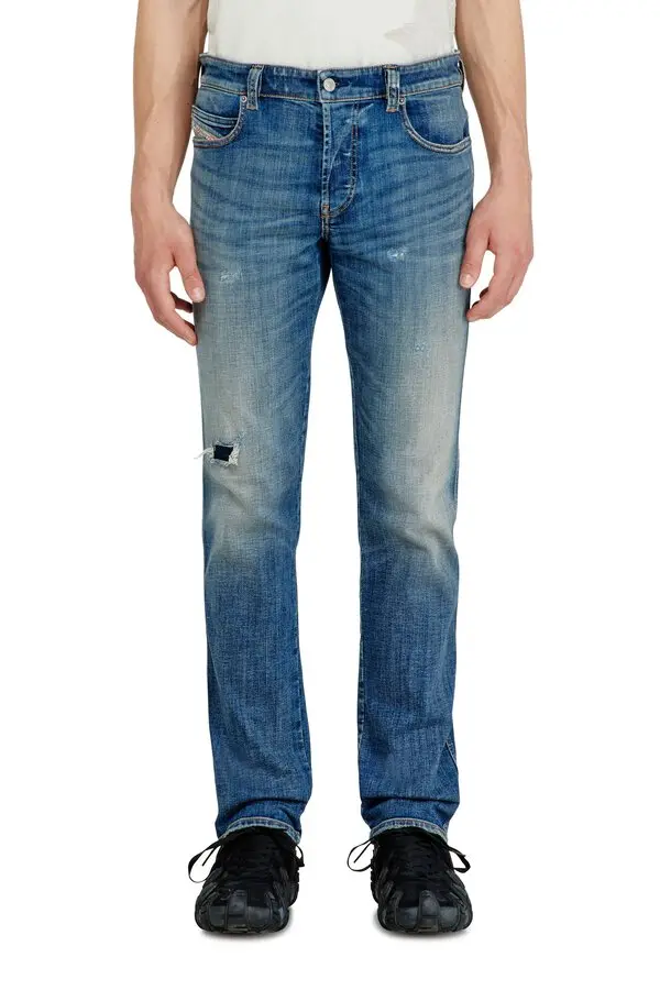 DIESEL® Slim Fit Button Fly Jeans With Distressed Details