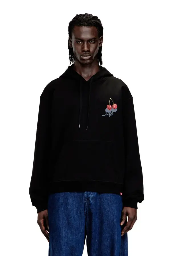 DIESEL® Cotton Hoodie With Cherry Graphic