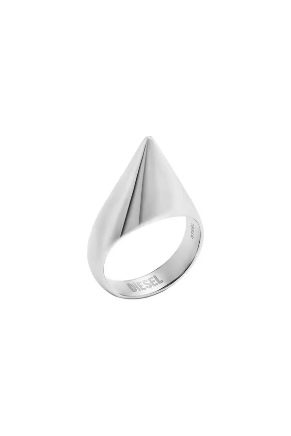 DIESEL® Stainless Steel Spike Band Ring - Silver
