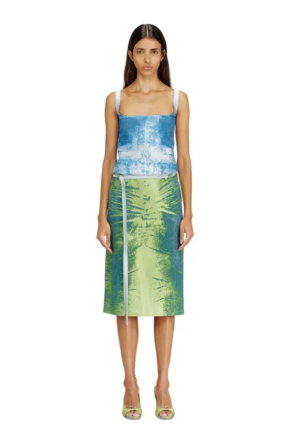 DIESEL® Open-back Apron Dress In Satin Denim