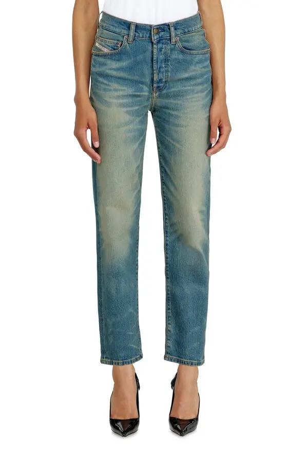 DIESEL® D-went High Waist Cropped Straight Leg Jeans - Blue