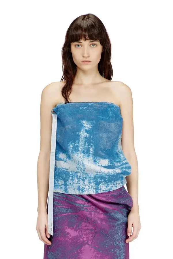 DIESEL® Sleeveless Top In Satin Denim