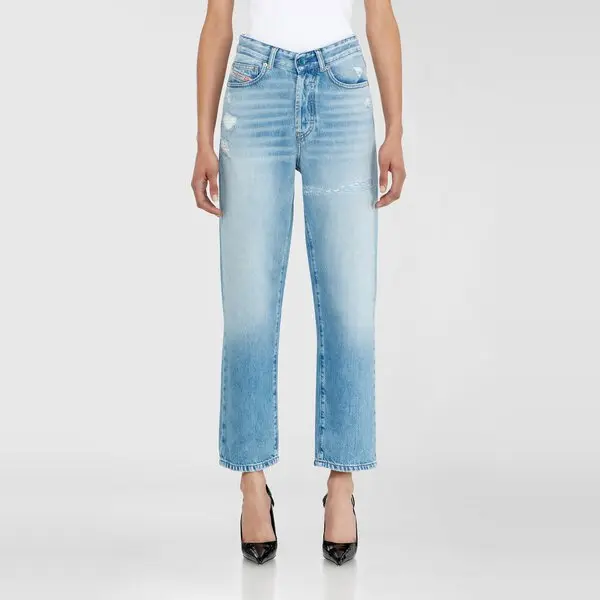 DIESEL® 1981 D-went High Waist Cropped Straight Leg Jeans - Blue