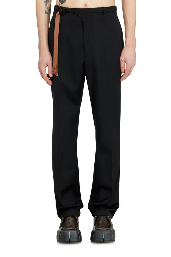 DIESEL® Tailored Trousers With Biker Belt Strap