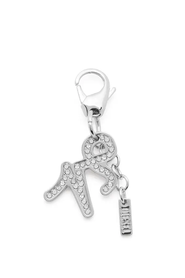 DIESEL® Metal Capricorn Zodiac Charm With Rhinestones And Lobster Clasp