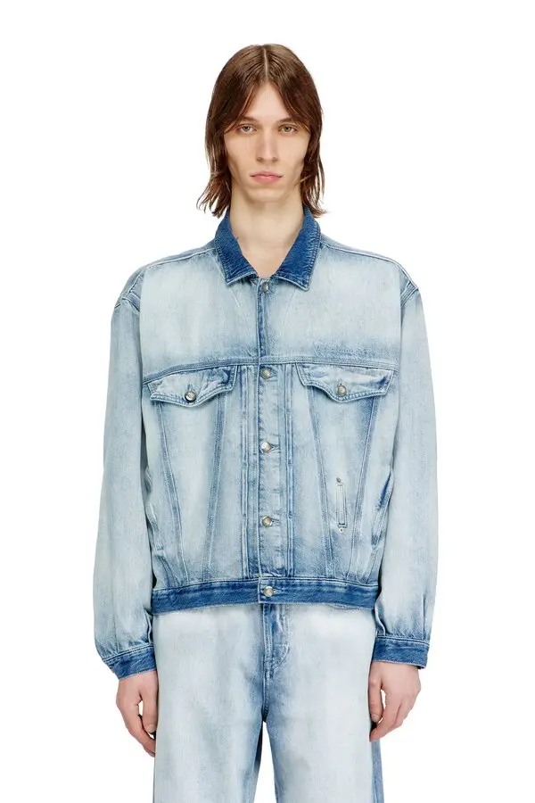 DIESEL® Skeleton Denim Trucker Jacket - Blue