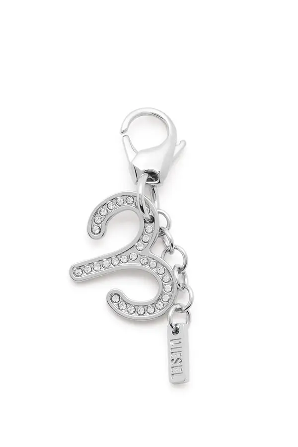 DIESEL® Zodiac Charm With Rhinestones - Silver