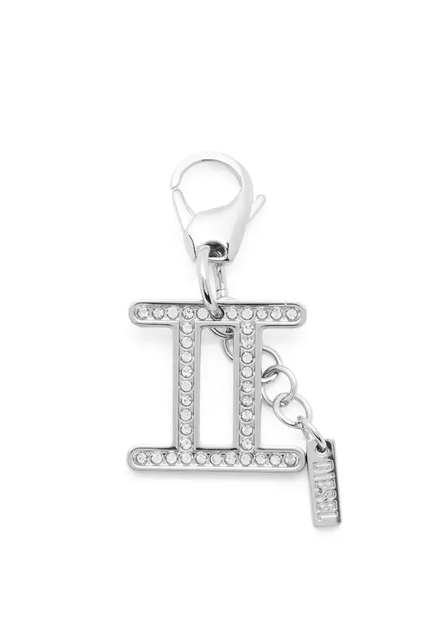 DIESEL® Metal Gemini Zodiac Charm With Rhinestones - Silver