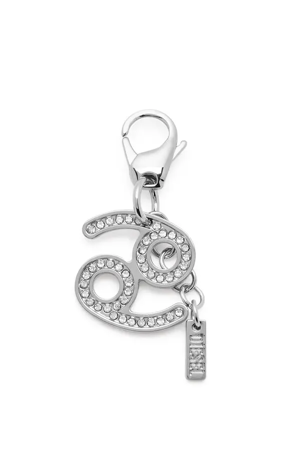 DIESEL® Zodiac Cancer Charm With Rhinestones - Silver