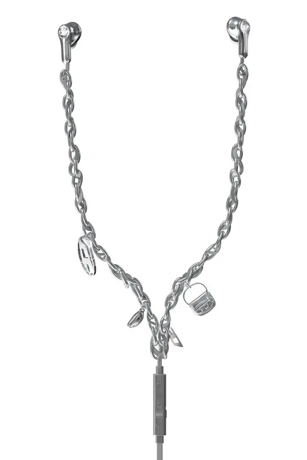 DIESEL® Tone Wired Earbuds With Charms - Silver