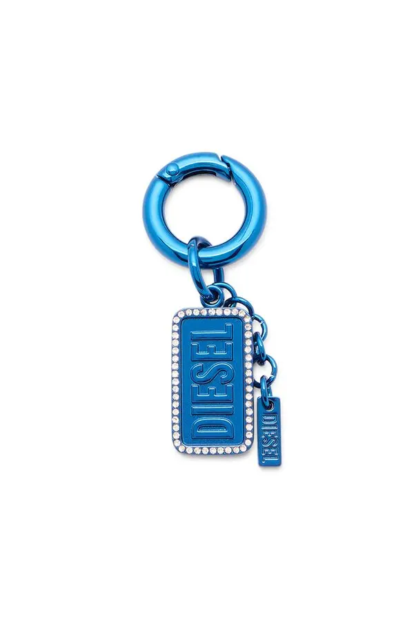 DIESEL® Embellished Logo Metal Keyring - Blue