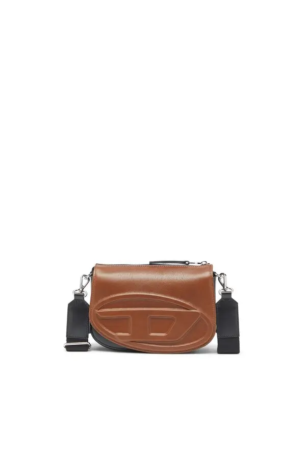 DIESEL® 1dr Bicolour Leather Crossbody Bag - Brown