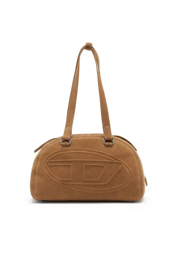 DIESEL® 1dr Dome Suede Shoulder Bag With Embossed Oval D Logo