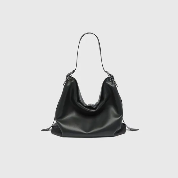 DIESEL® D-line Leather Hobo Bag - Black