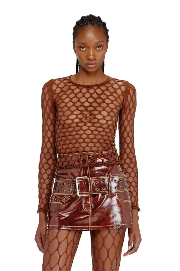 DIESEL® Mesh Knit Long Sleeve Top