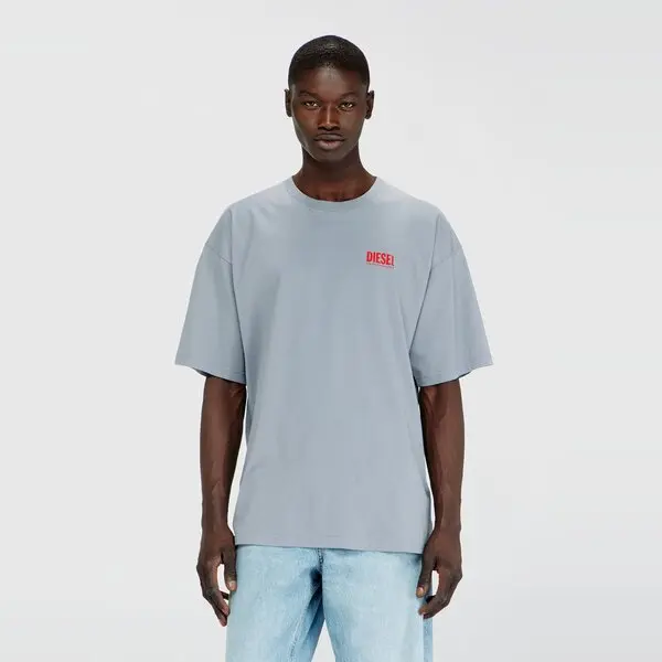 DIESEL® Cotton T-shirt With Biscotto Print - Grey