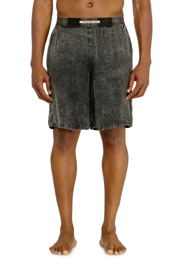 DIESEL® Treated Fluid Viscose Short Pants - Grey