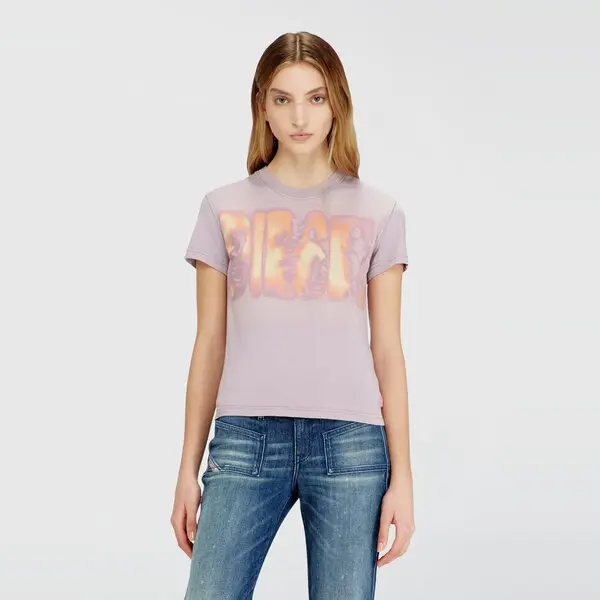 DIESEL® Slim Fit Graphic Print T-shirt - Violet
