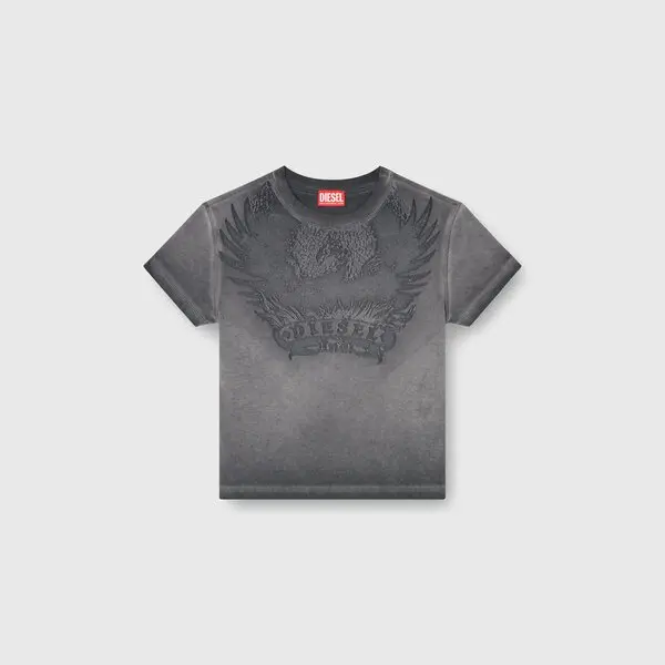DIESEL® Slim Fit Dèvoré Phoenix T-shirt - Grey