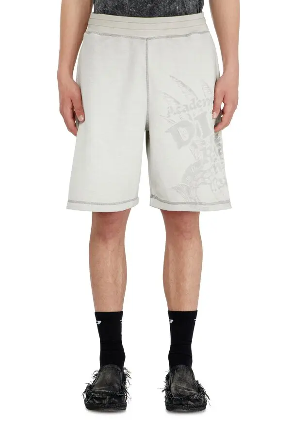 DIESEL® Sweatshorts With Dévoré Motifs And Drawstring Waist