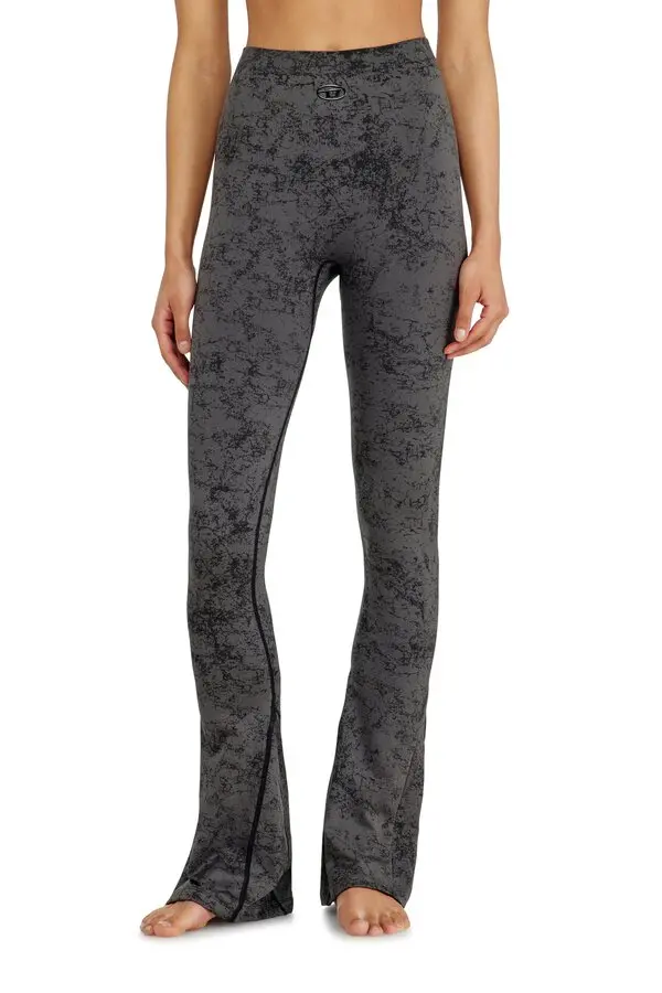 DIESEL® Fared Leggings With Utilitarian Print - Grey