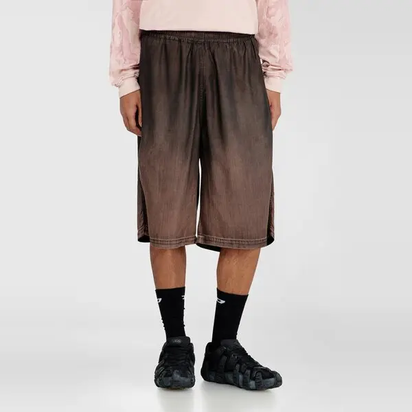 DIESEL® Relaxed Bermuda Shorts In Fluid Coated Denim - Brown
