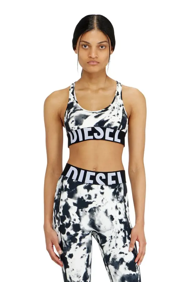 DIESEL® Sports Bra In Printed Microfibre - Multicolor