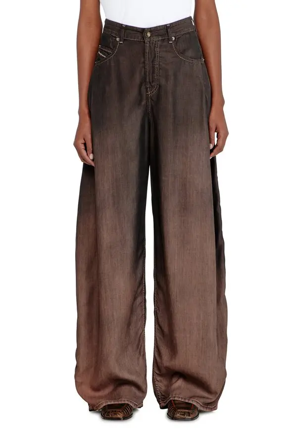 DIESEL® D-khelz Relaxed High-waist Wide-leg Jeans - Brown