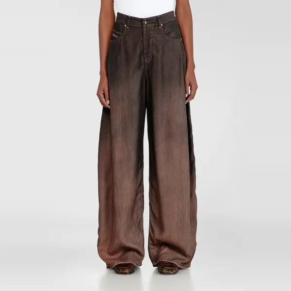 DIESEL® D-khelz Relaxed High-waist Wide-leg Jeans - Brown