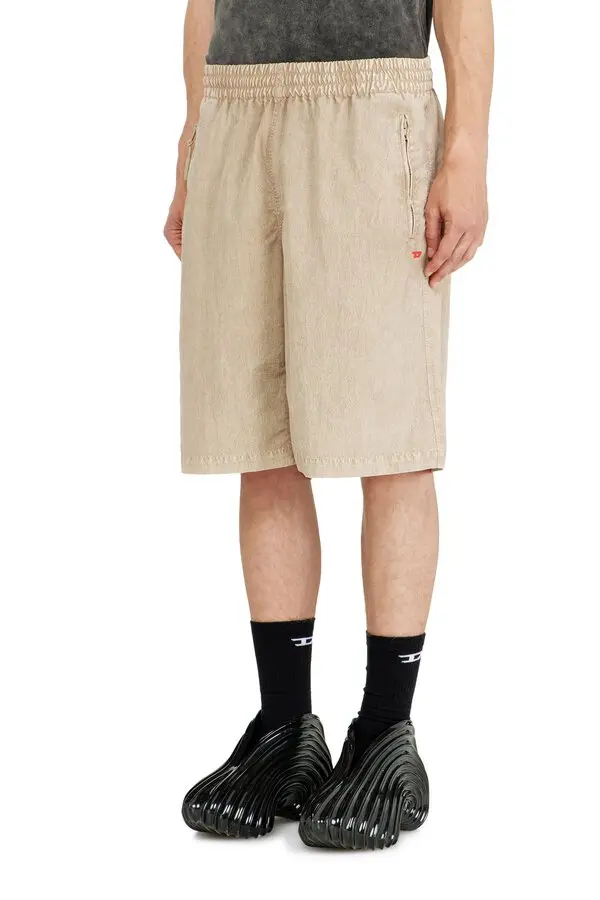DIESEL® Treated Nylon Shorts With Drawstring Waist