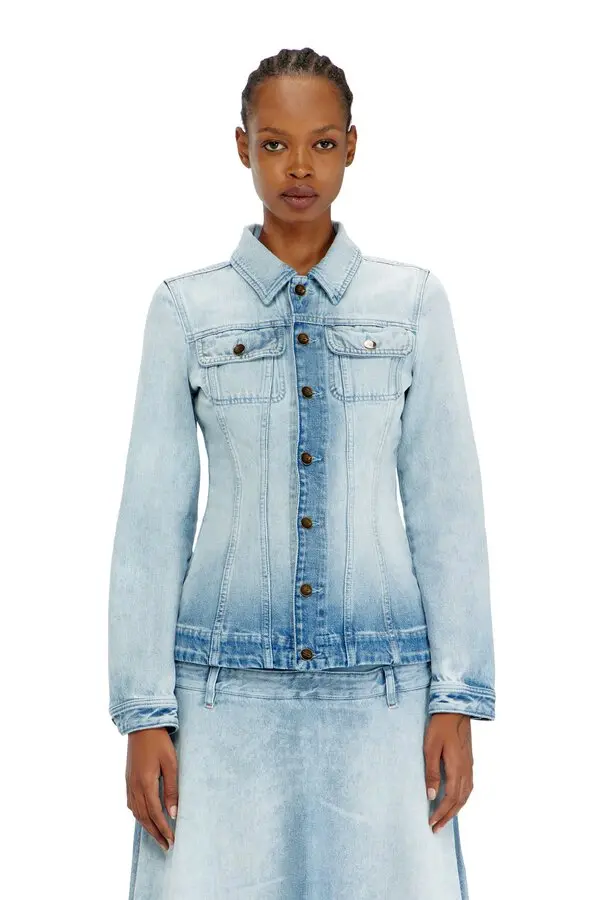 DIESEL® Hourglass Denim Trucker Jacket - Blue