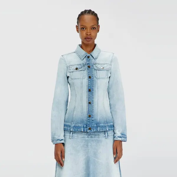 DIESEL® Hourglass Denim Trucker Jacket - Blue