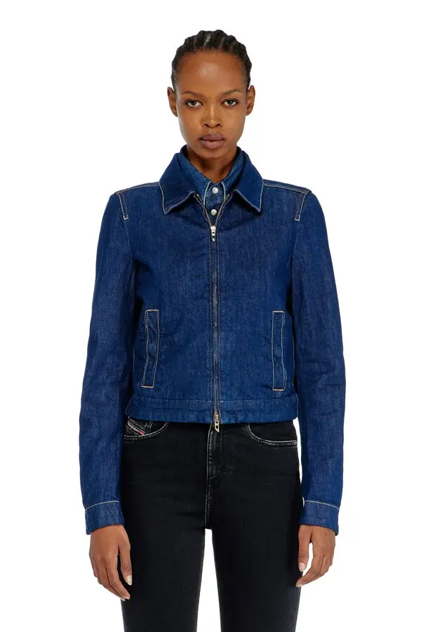 DIESEL® Denim Coach Jacket With Zip Closure