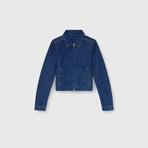 DIESEL® Denim Coach Jacket With Zip Closure - Blue