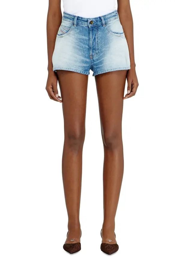 DIESEL® Wide Leg Denim Shorts - Blue