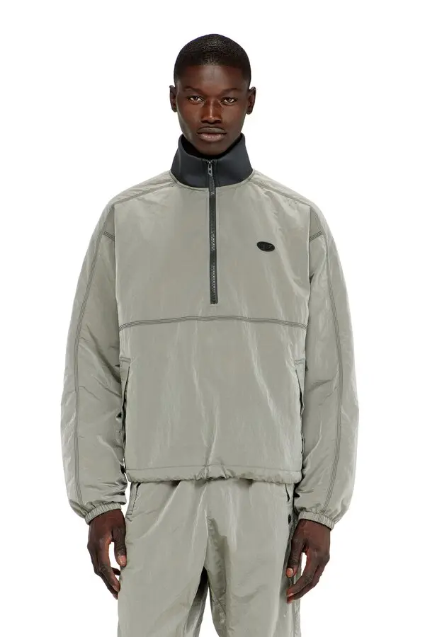 DIESEL® Nylon Crinkle Effect Zip Jacket