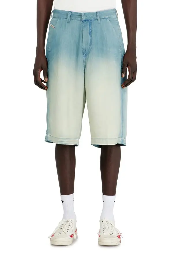 DIESEL® Fluid Overdyed Denim Bermuda Shorts