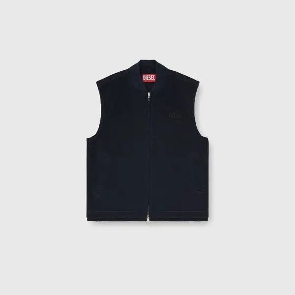 DIESEL® Cotton Ripstop Vest With Oval D Patch - Black