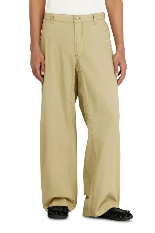 DIESEL® Cotton Ripstop Pants With Side Buckles - Beige