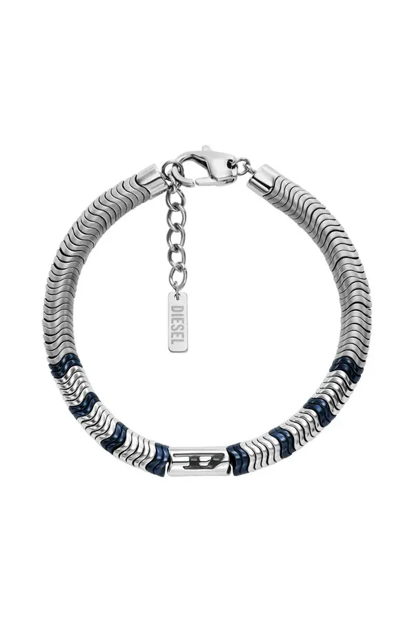 DIESEL® Hematite And Stainless Steel Beaded Bracelet - Silver