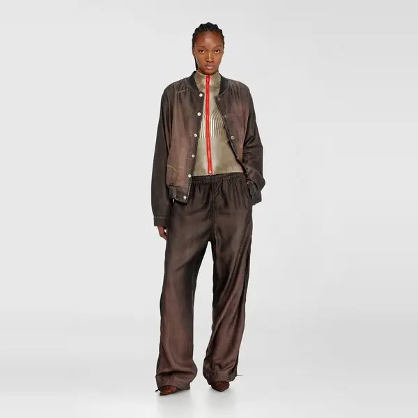 DIESEL® Ribbed Zip Cardigan With Contrast Bands - Multicolor