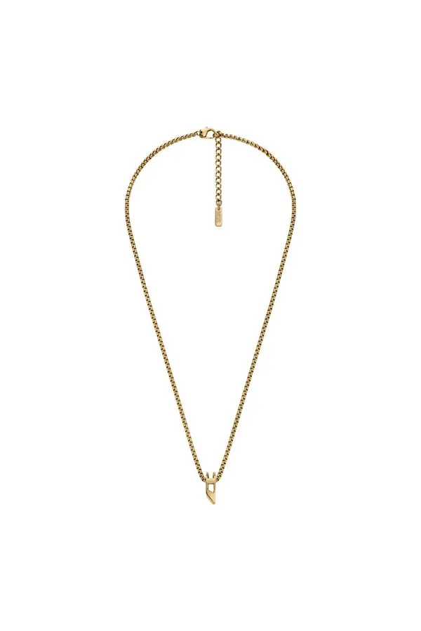 DIESEL® Stainless Steel D Logo Pendant Necklace - Gold