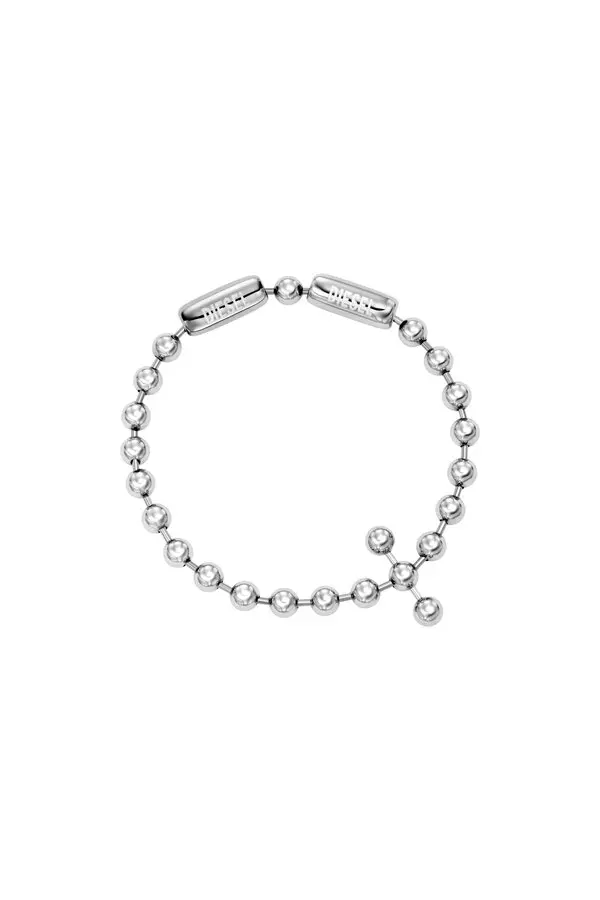 DIESEL® Stainless Steel Chain Bracelet With Cross Motif - Silver