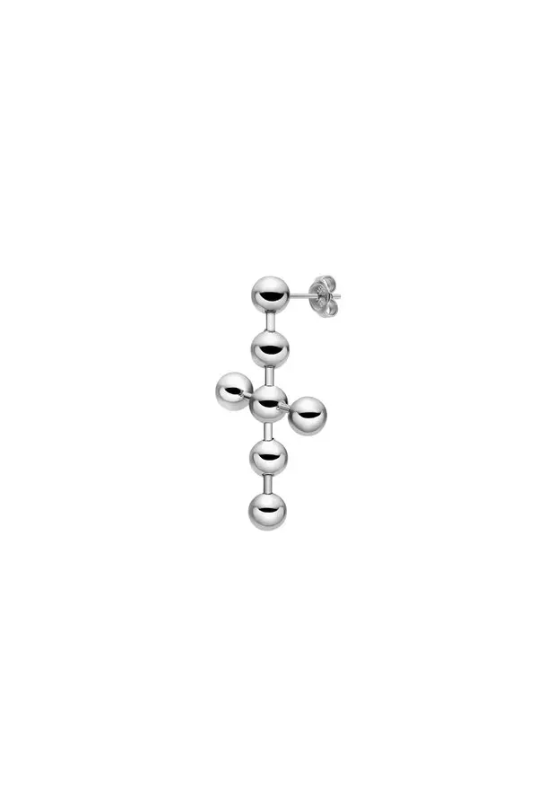 DIESEL® Stainless Steel Drop Earring With Cross Motif - Silver